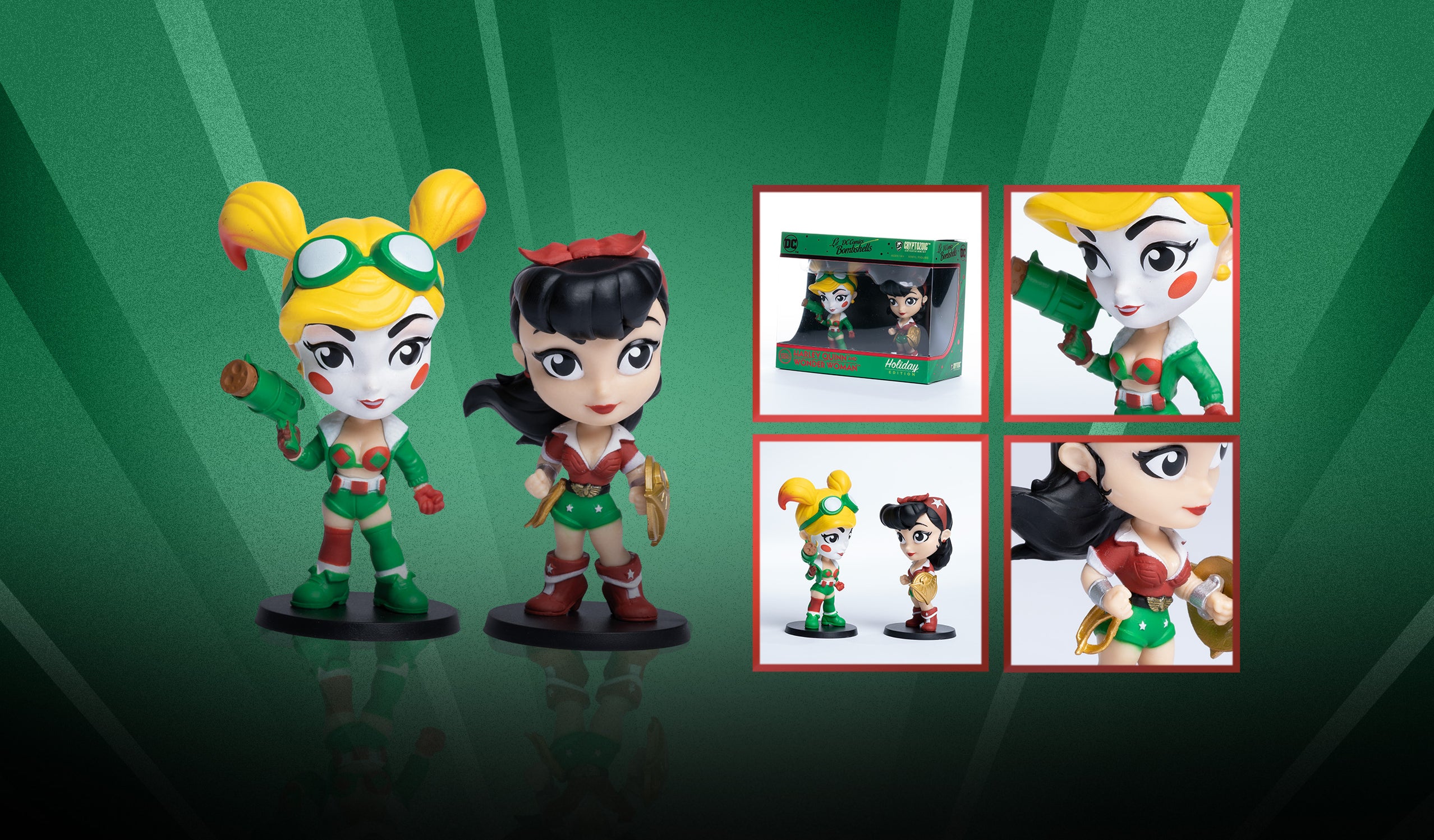 HARLEY QUINN AND WONDER WOMAN HOLIDAY EDITION DC LIL BOMBSHELLS VINYL ...