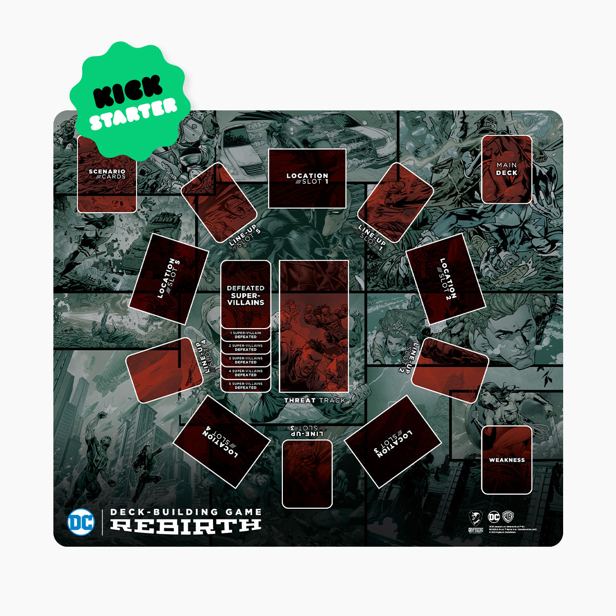 DC Deck-Building Game: Rebirth Playmat (Kickstarter Exclusive ...