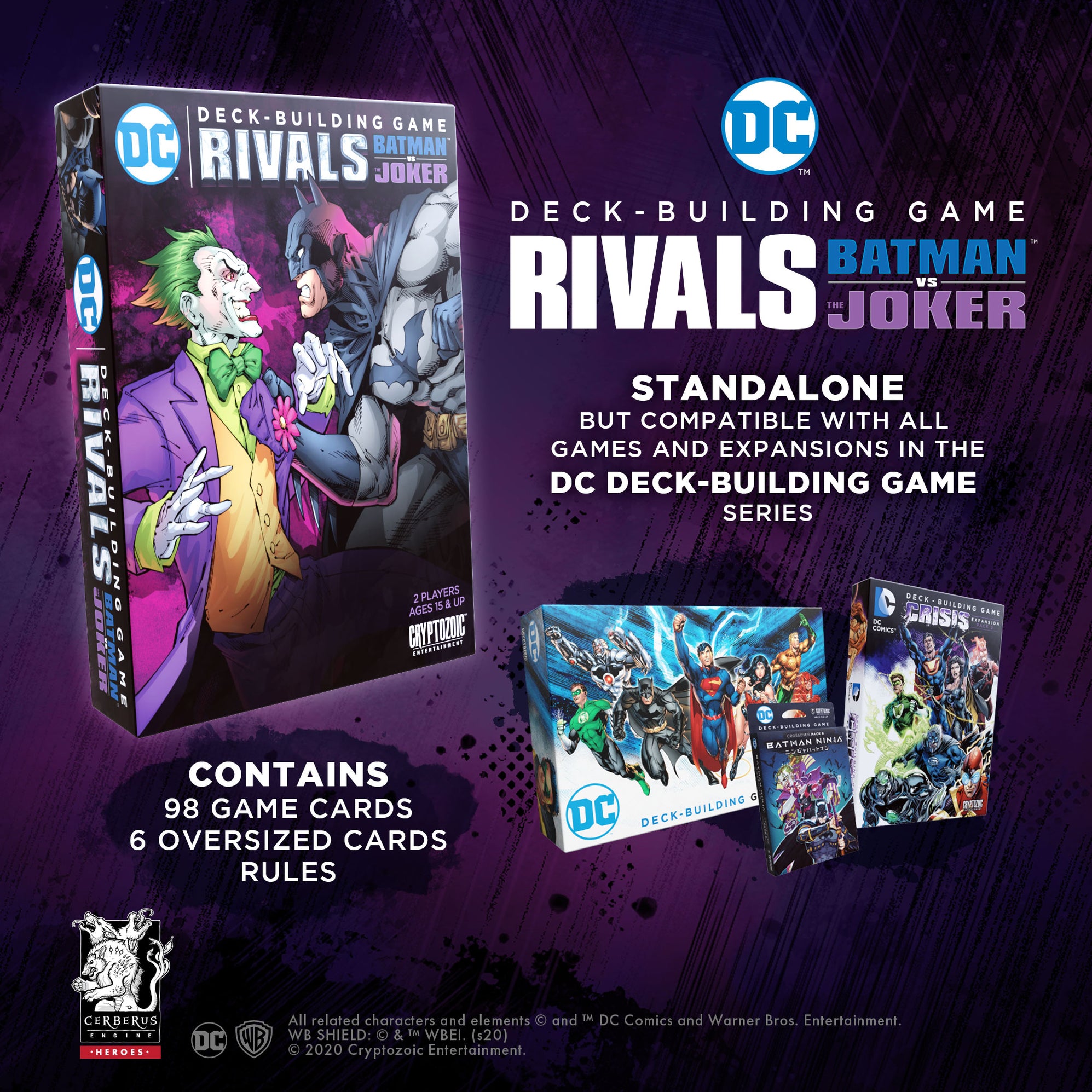 DC Deck-Building Game:Rivals Batman Vs. Joker Cryptozoic Entertainment ...