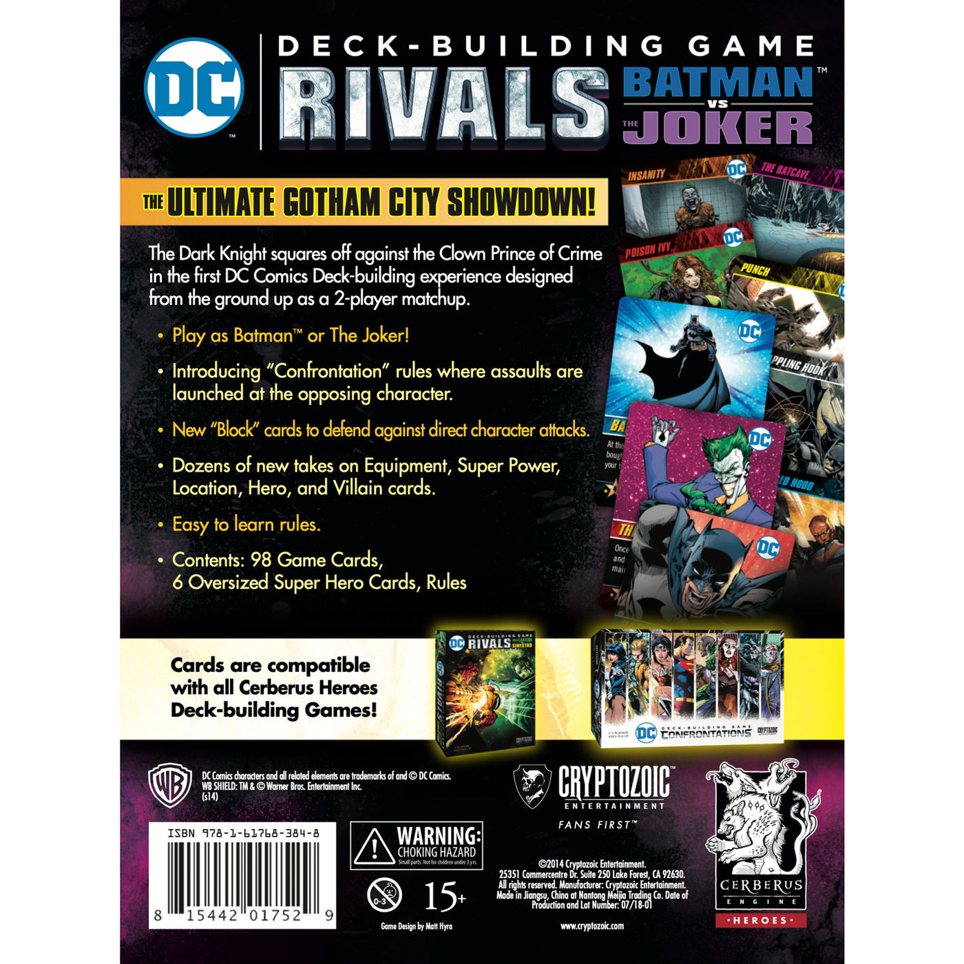 DC Deck-Building Game:Rivals Batman Vs. Joker Cryptozoic Entertainment ...